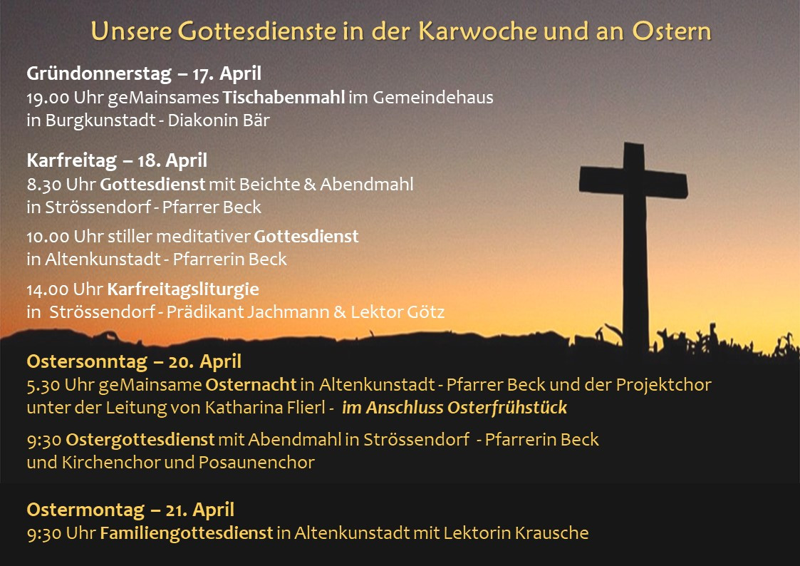 Unsere Gottesdienste in der Karwoche und an Ostern | Evang.-Luth ...